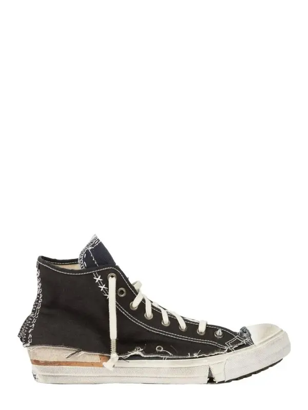 MAISON MARGIELA Distressed Lace-up High-top Sneakers - Black