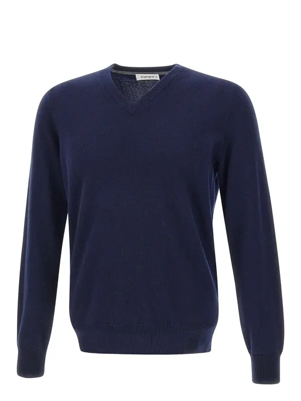 KANGRA V-neck Long-sleeved Sweater - Black