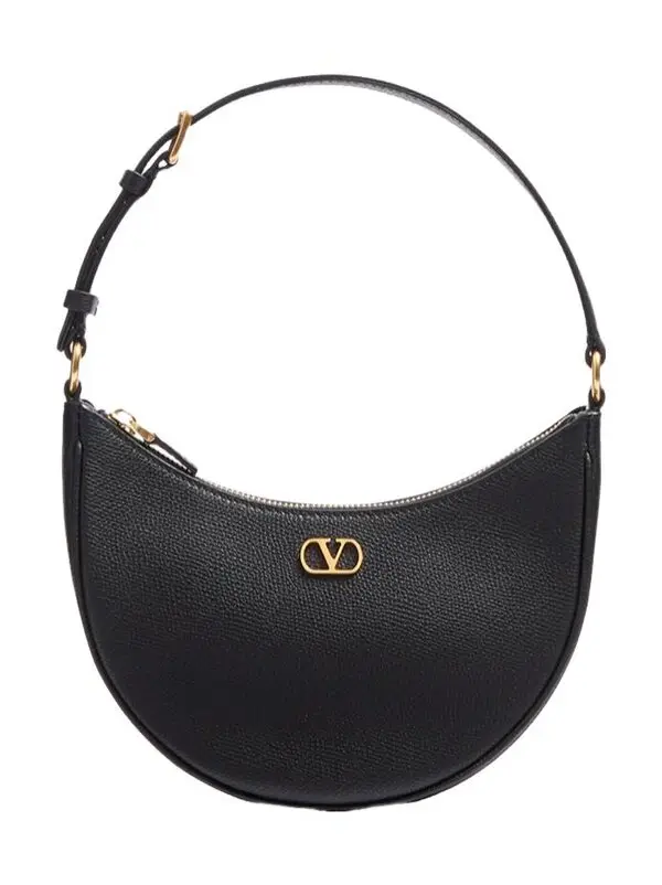 Valentino Garavani Vlogo Signature Zip-up Mini Shoulder Bag - Black