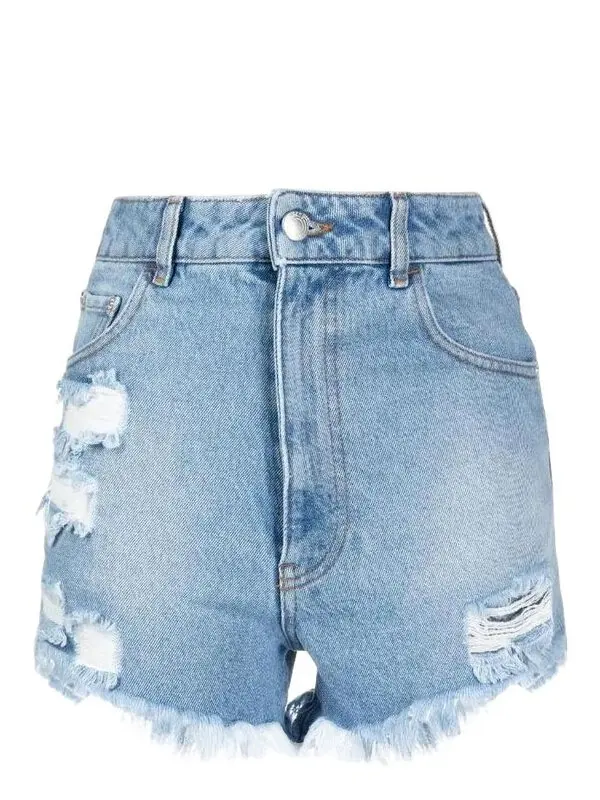 Gcds Distressed Denim Shorts - Blue