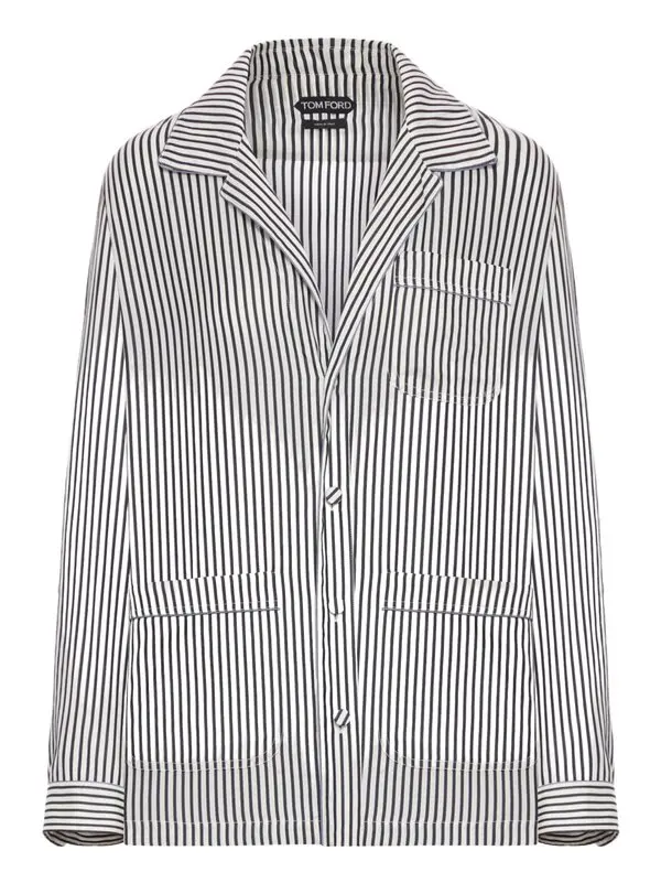 TOM FORD Striped Button-up Shirt - Gray