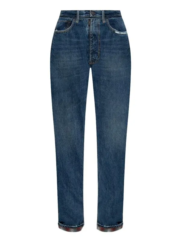 MAISON MARGIELA Vintage Checkered Detailed Jeans - Blue