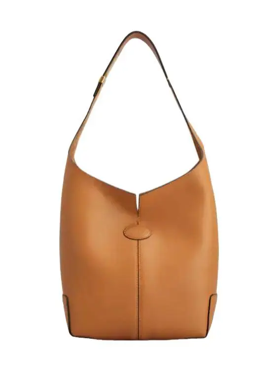 TOD'S Small Bucket Bag With Embossed Logo - Brown