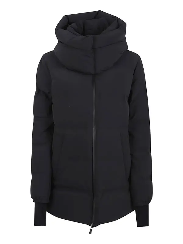Herno Short Hooded Zip-up Jacket - Black