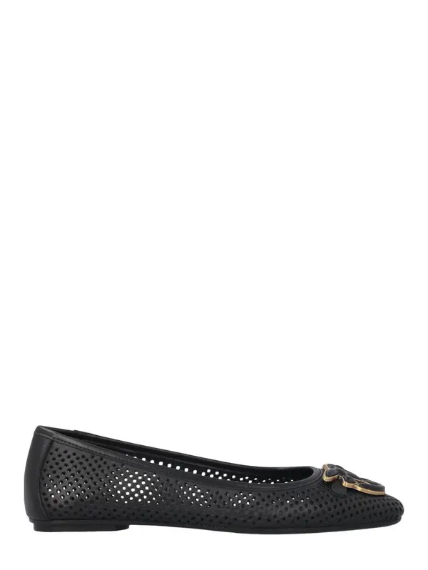 Pinko Love Birds Square Toe Ballerinas - Black