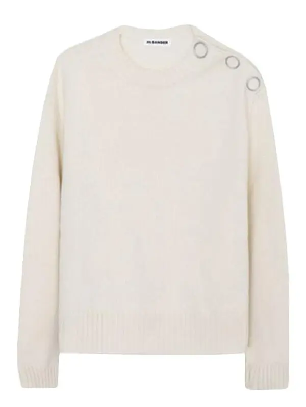 JIL SANDER Button Detailed Crewneck Knit Jumper - No