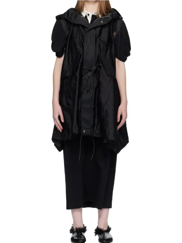 Sacai Quilted Hooded Vest - Black