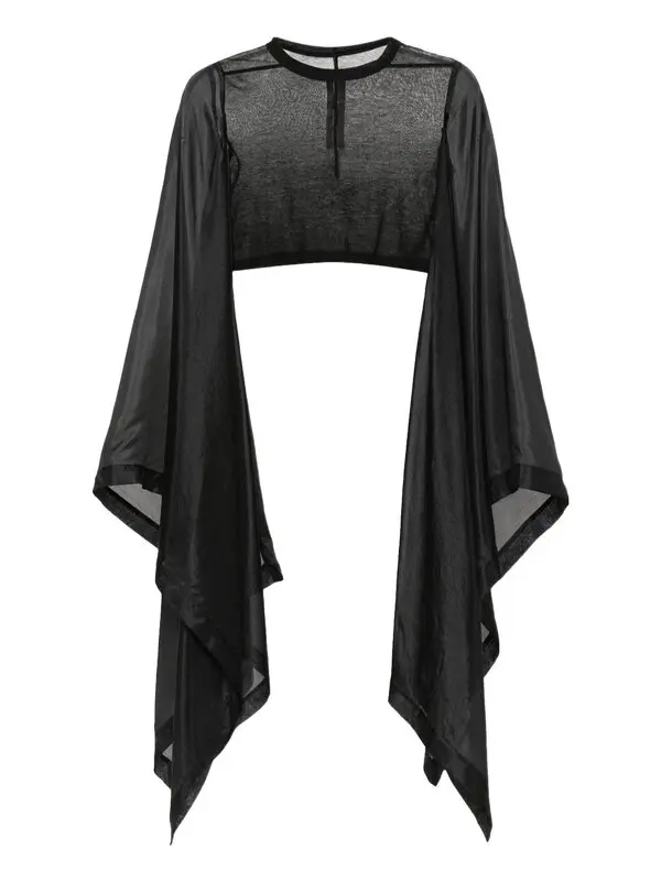Rick Owens Flag Sheer Cropped Top - Black