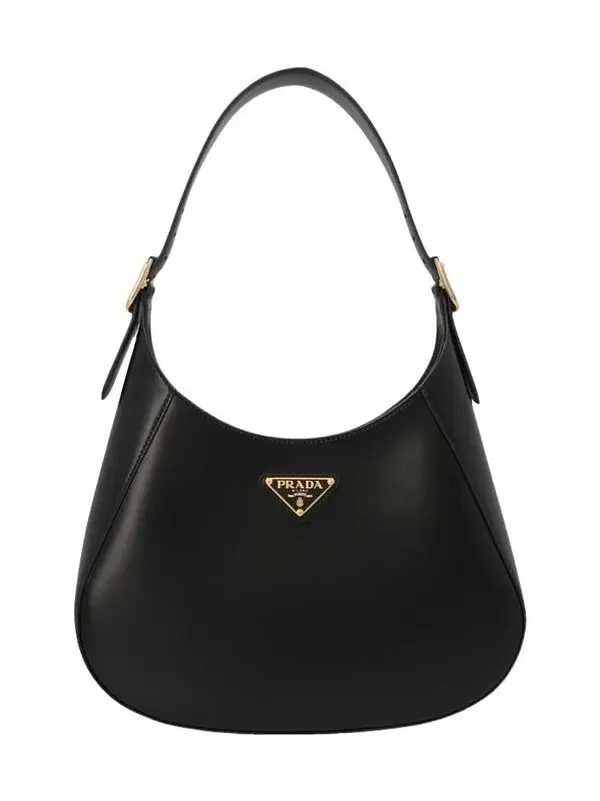Prada Triangle Logo Shoulder Bag - Black