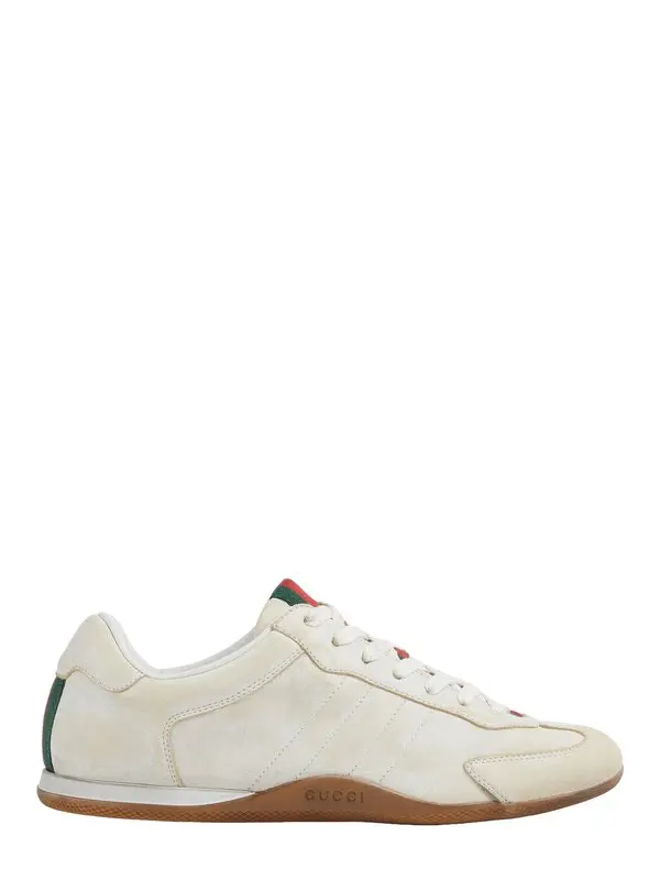 Gucci Shift Low-top Sneakers In Washed Leather - White Washed-effect