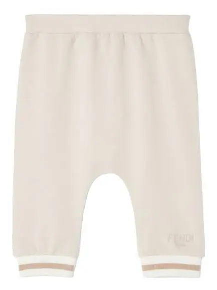 Fendi Beige Fleece Baby Pants - Light Brown