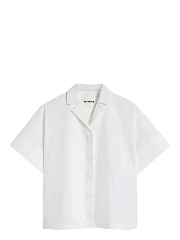 JIL SANDER Short Sleeve Shirt With Notched Lapels - White