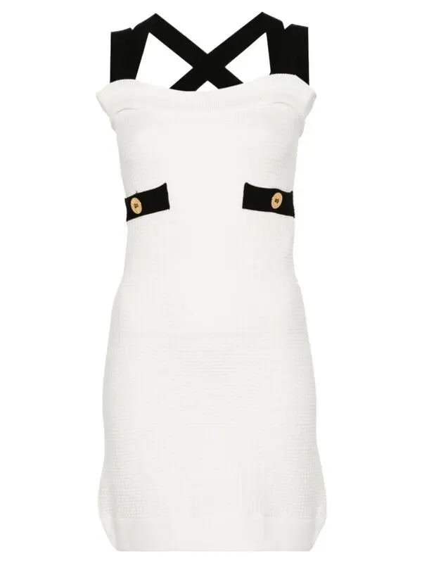 PATOU Cross Strap Mini Dress - White