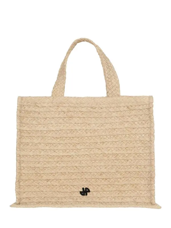PATOU Jp Raffia Carryall Tote - Nude