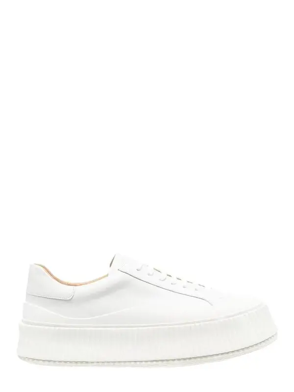 JIL SANDER Round Toe Low Top Sneakers - White
