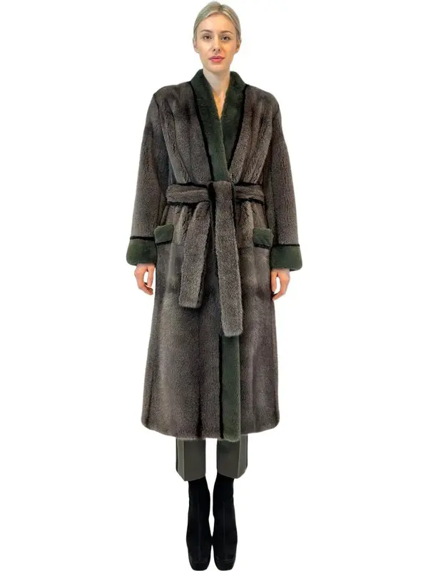 LISKA Long-sleeved Fur Coat - Black