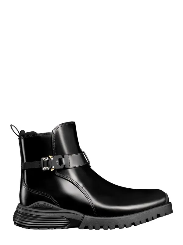 Dior Combat Jodhpur Ankle Boots With Buckled Strap - Black