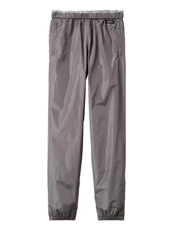 Miu Miu Technical Silk Joggers - Gray