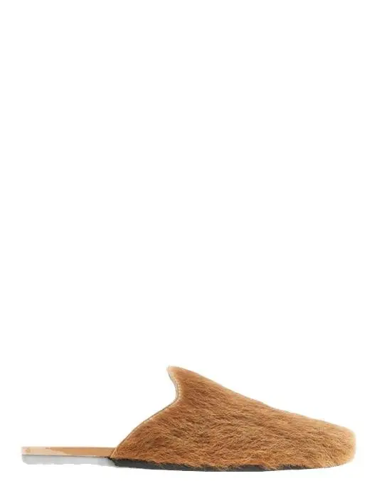 Prada Textured Flat Mules - Sand-colored