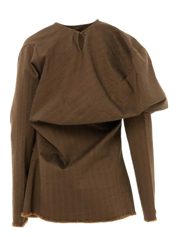 UMA WANG Asymmetrical Draped Blouse - No