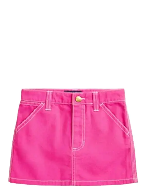 Polo Ralph Lauren Contrast-stitch Denim Skirt - Pink