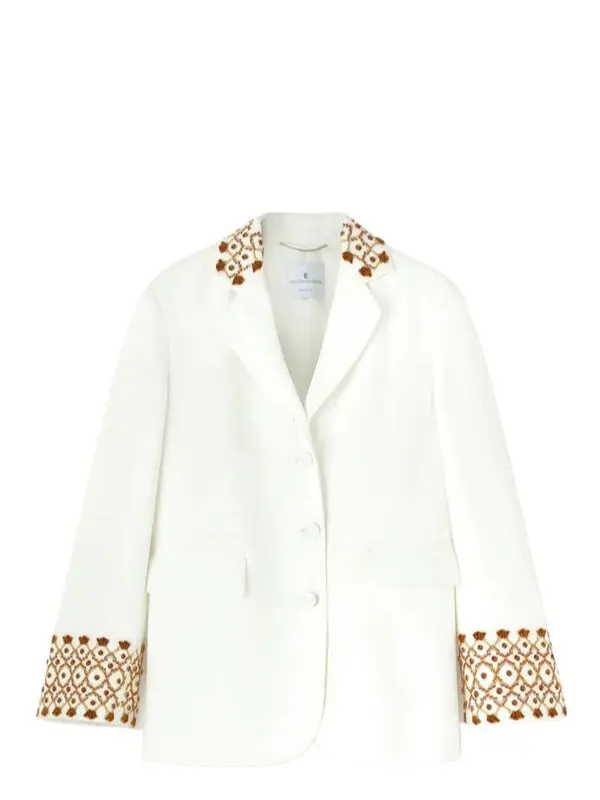Ermanno Scervino Single-breasted Embroidered Jacket - White