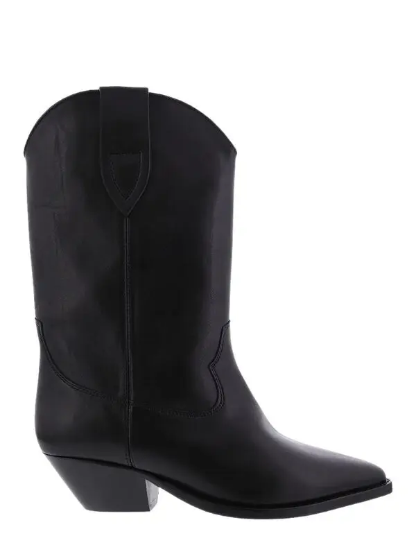 Isabel Marant Étoile Pointed Toe Block Heeled Ankle Boots - Black