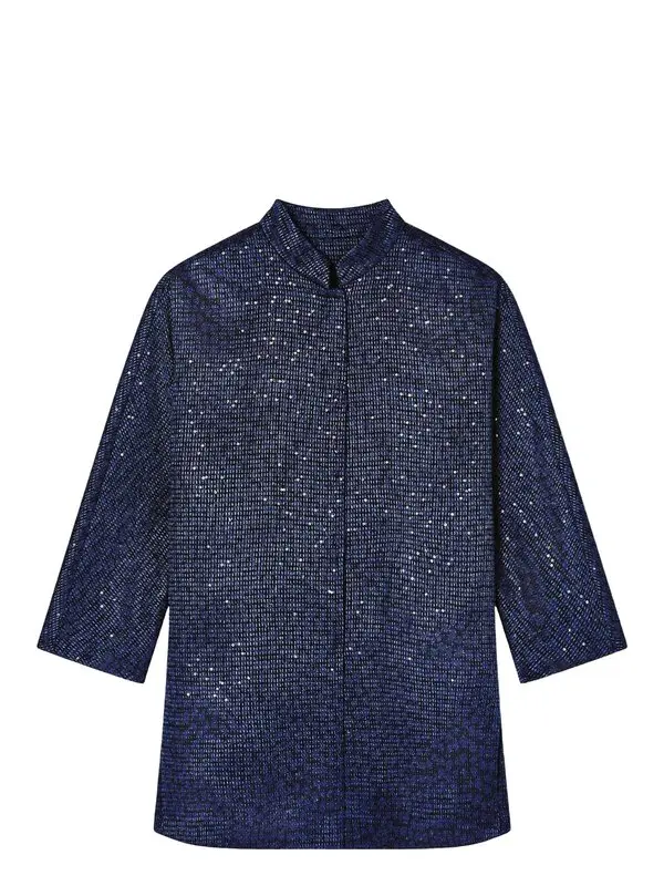 Giorgio Armani Sequined Kimono-sleeve Jacket - Blue