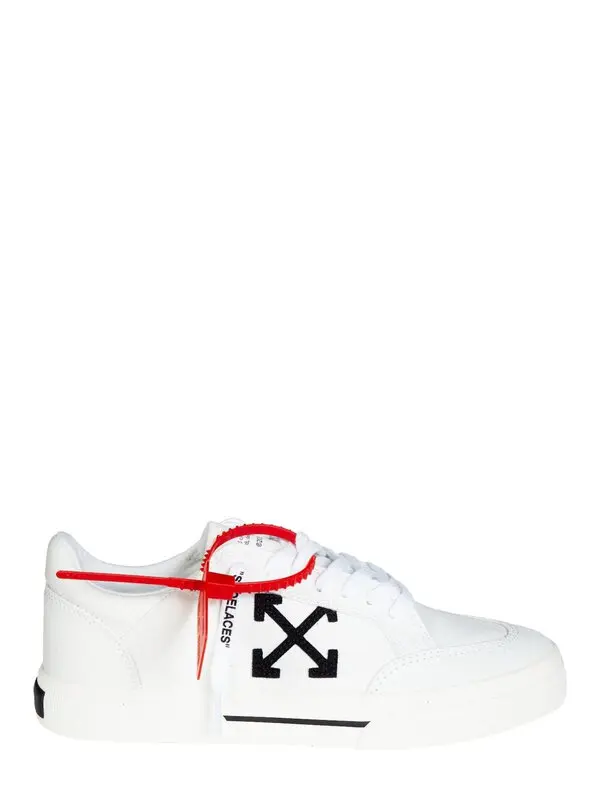 Off-White Low Top" Lace-up Sneakers - White