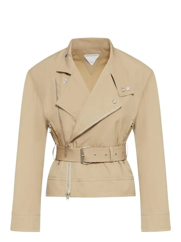 Bottega Veneta Belted Waist Light Jacket - Sand-colored