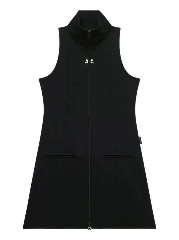 COURREGES Sleeveless Tracksuit Dress - Black