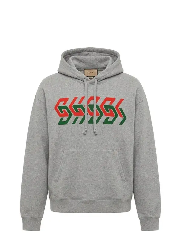 Gucci Logo-detailed Drawstring Hoodie - Gray