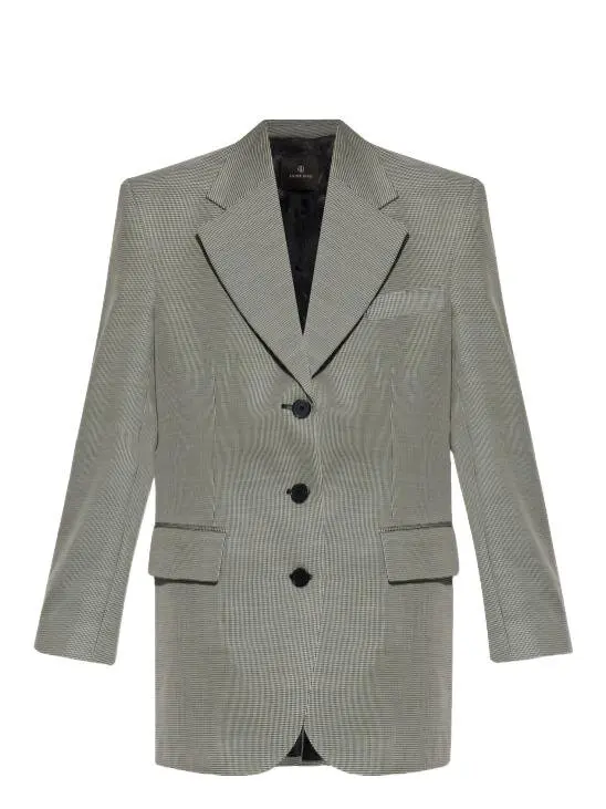 ANINE BING Sara Houndstooth Blazer - Black/white