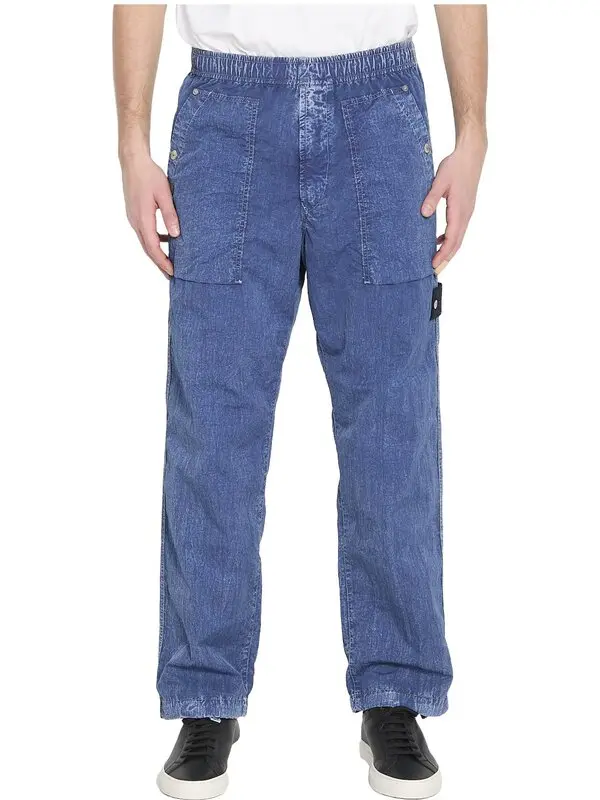 Stone Island Logo Patch Jeans - Indigo Blue