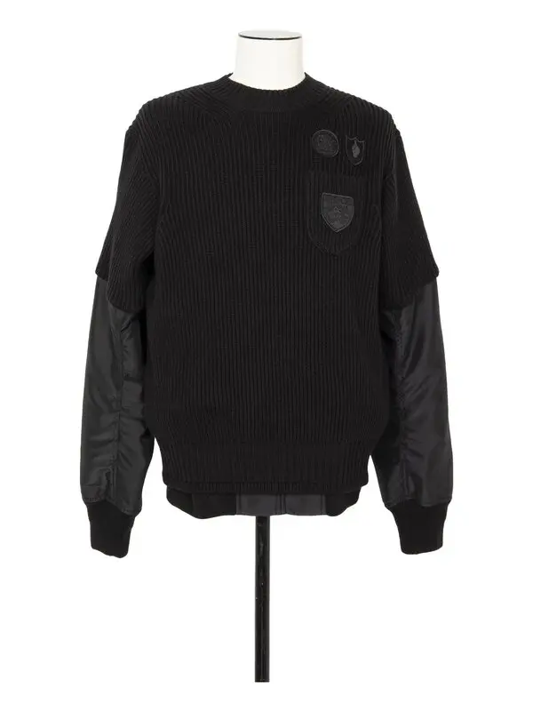 Sacai Layered Knitted Jumper - Black