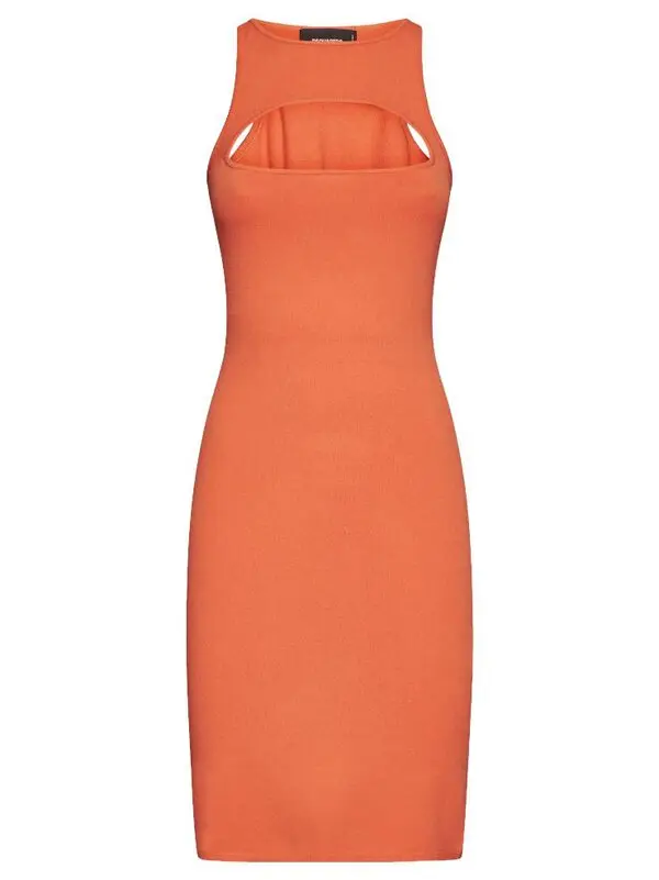 Dsquared2 Cut Out Detailed Knitted Sleeveless Dress - Red