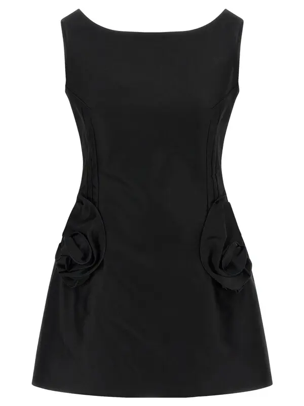 Magda Butrym Sleeveless Dress With Floral Embellishments - Black