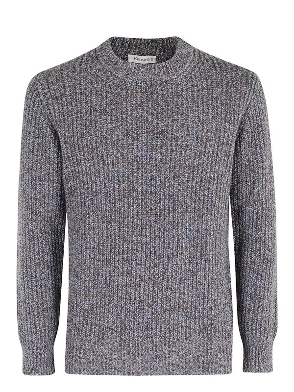 KANGRA Ribbed Crew Neck Sweater - Gray