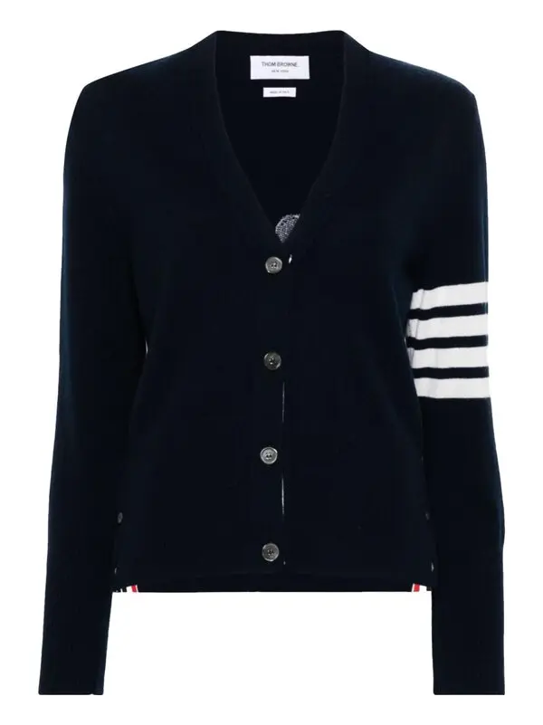 Thom Browne Gingerbread Cookie-intarsia Buttoned Cardigan - Navy Blue