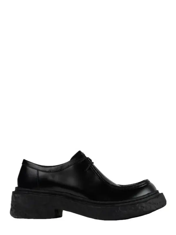 Camper Round Toe Lace Up Loafers - Black
