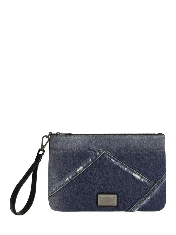 Dolce & Gabbana Logo Plaque Clutch Bag - Black