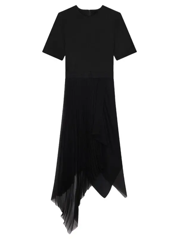 Givenchy Asymmetrical Pleated Dress - Black