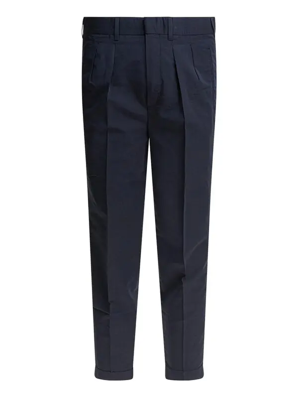 TOM FORD Fluid Poplin Double Pleat Pants - Navy Blue