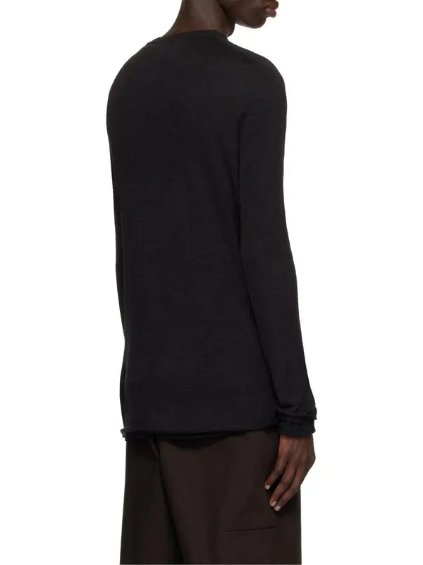 JIL SANDER Layered Rib-knit Crewneck Sweater - Black