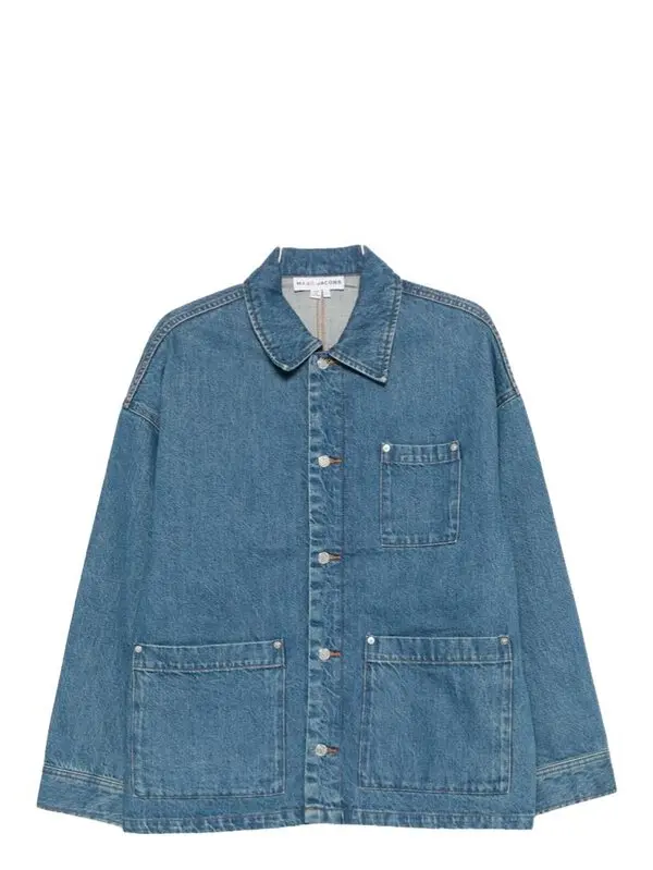 A.p.c. X Marc Jacobs Logo Embroidered Denim Jacket - Blue
