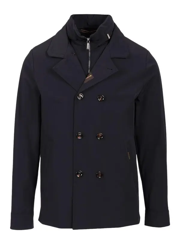 MOORER Volmer-kn Double-breasted Peacoat - Black