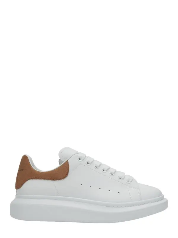 Alexander McQueen Oversized Lace-up Sneakers With Perforated Design - White/tan