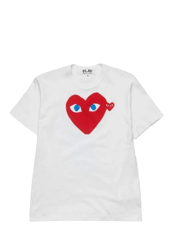 Play Comme Des Garcon Large And Small Love Pattern T-shirt - White