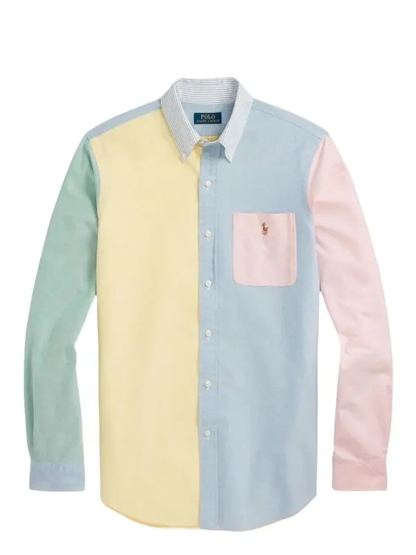 Polo Ralph Lauren Oxford Colour-block Long-sleeved Shirt - Nude