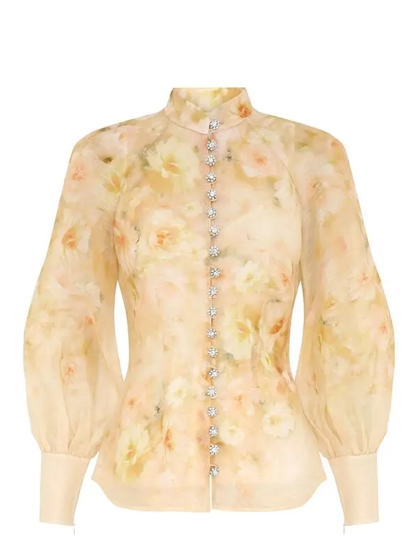 Zimmermann Crush Buttoned Blouse - Nude